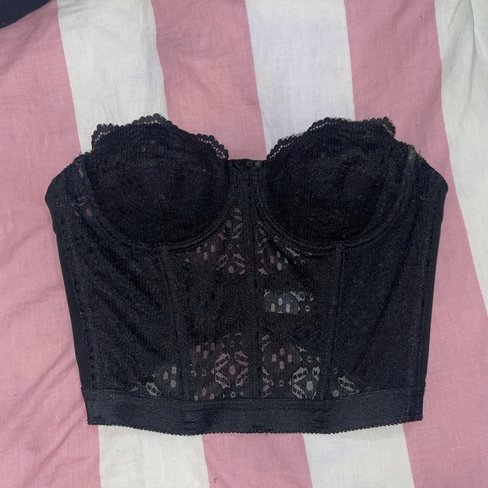 Vintage Sexy Black Lace Bustier By Gelmart Gem